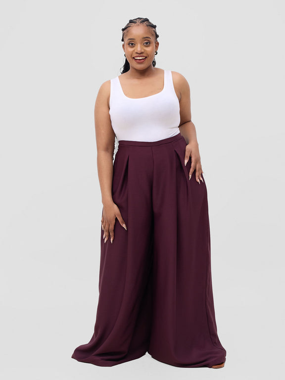Menengai Palazzo Pants - Burgundy – Afriwia